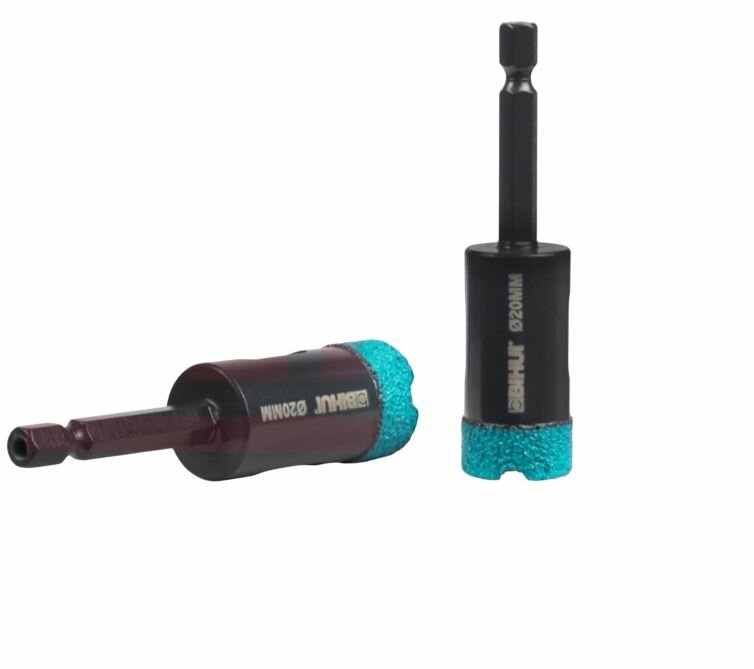 Коронка алмазная по керамограниту BIHUI на дрель, 20мм (вакуумная пайка), арт. DBDQ20