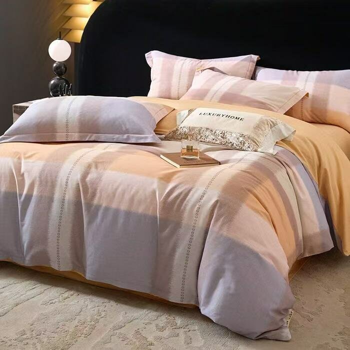 Apollo Bedding Комплект постельного белья, Сатин люкс, Двуспальный с простыней Евро, наволочки 50x70