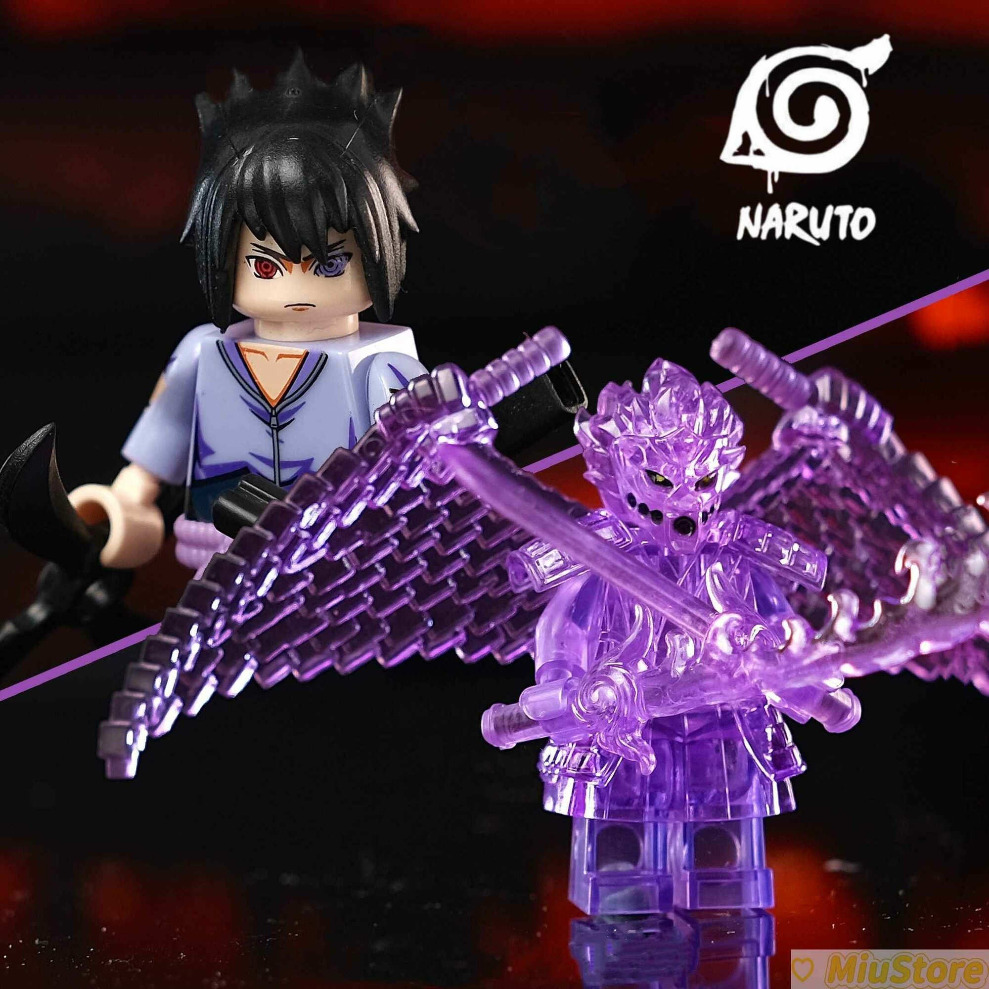 Naruto/Набор игрушек минифигурки аниме Наруто 2 шт(Саске и Susanoo)/солдатики для мальчиков набор/аниме фигурки