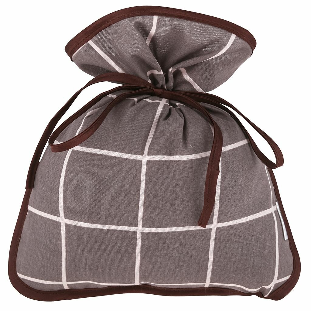 Эко-мешочек Домашняя Мода Таттерсол , шоколадный, из хлопка, с завязками, 25х30 см (М1-2/3-о)
