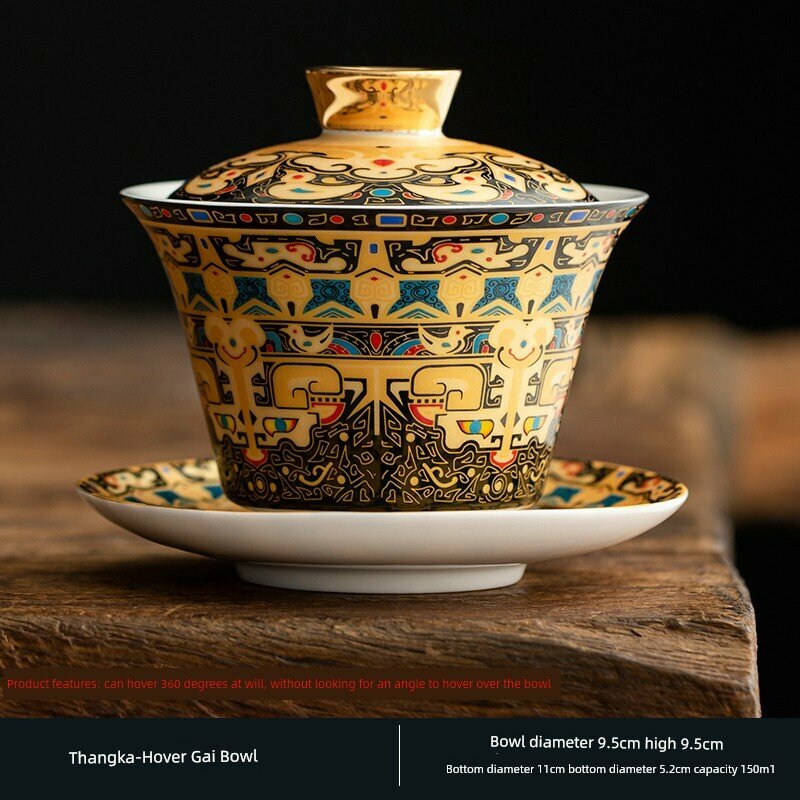 Старинная желтая глазурь Хуанмэй с эффектом кракле, изготовленная в рутической печи, может использоваться как подвесная