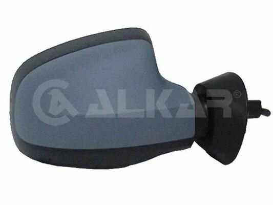 Зеркало в сборе ALKAR 6138594, правое, механический привод, выпуклое, грунтовое, Renault Logan II, Sandero II 10.12-