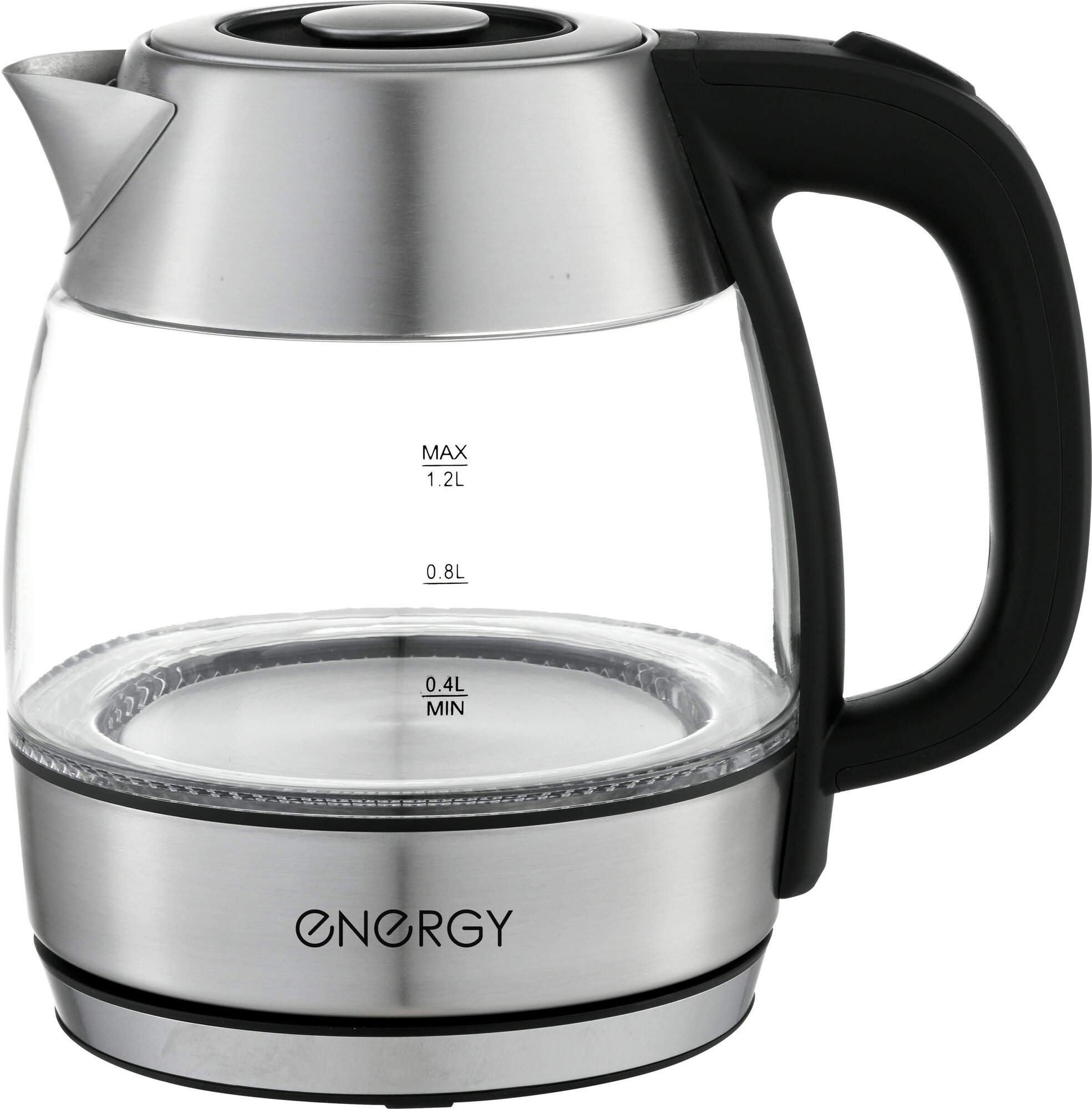 Электрический чайник ENERGY E-222, 2200 Вт, 1.2 л, серебристый