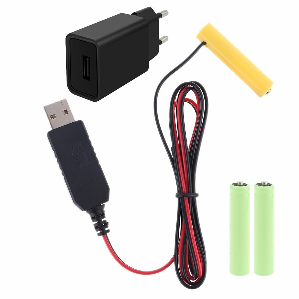 Кабель-переходник, Кабель для AAA с 2A европейским USB зарядным устройством - версия 4.5V, 1 набор