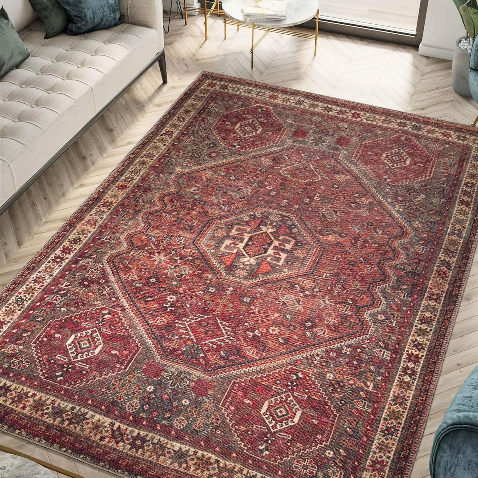 Ковер для гостиной в скандинавском ретро-марокканском стиле, 1.2*1.6mТкань из хрустального бархата