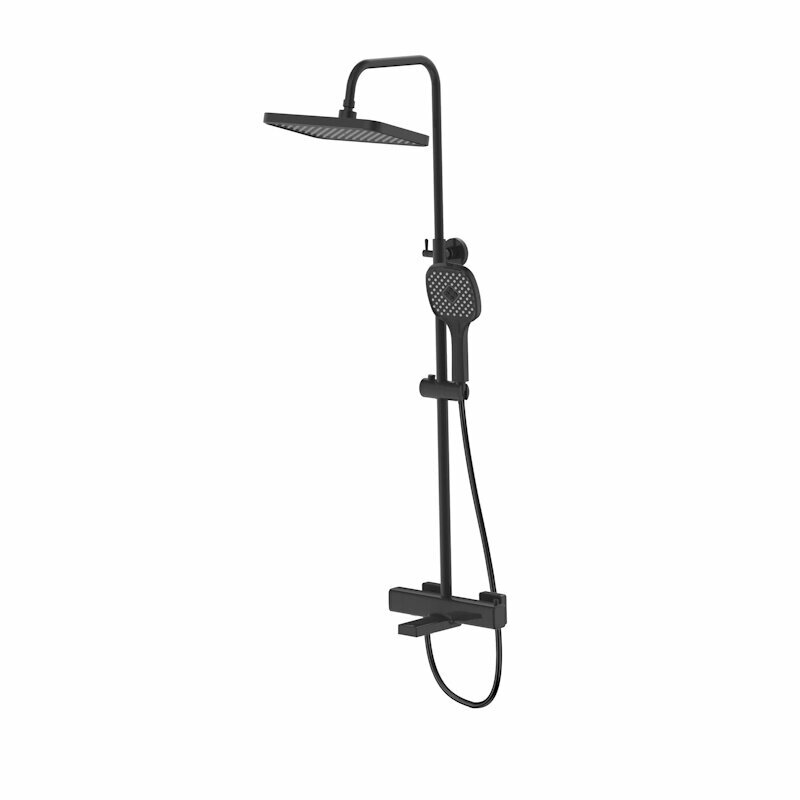 Душевая система с термостатом Esko Black STT3054Black/STT3054B, черный