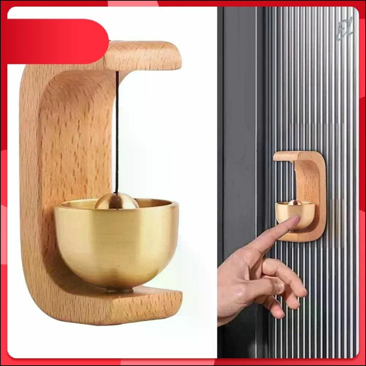 Магнитный колокольчик для двери из дерева, эксклюзивный декор для дома