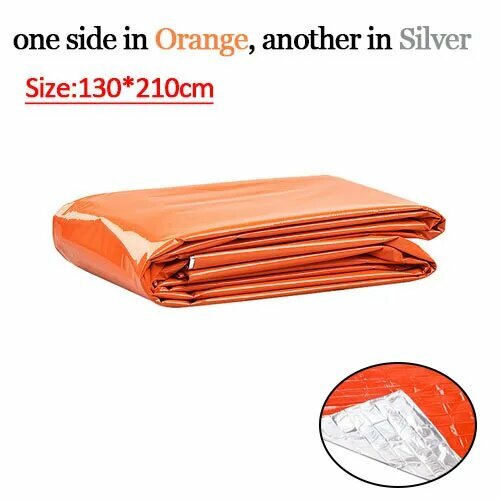 Складное аварийное одеяло из фольги Оранжевый, Orange 1.3m X 2.1m
