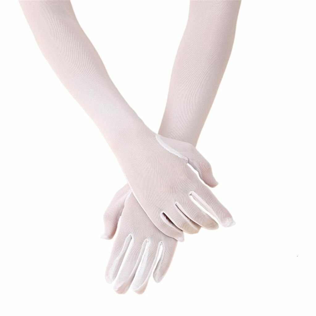 Длинные перчатки для женщин, Белый