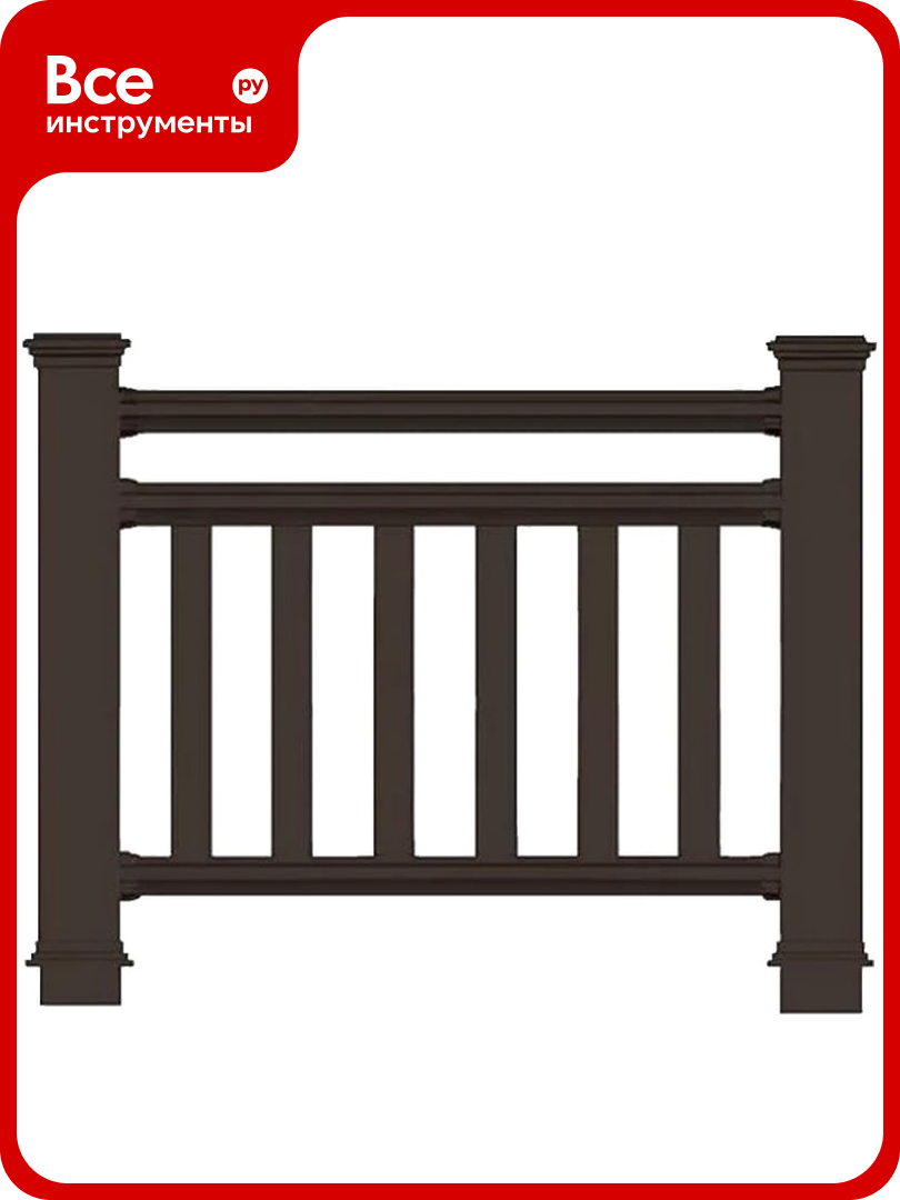 Ограждение из ДПК holzhof woodstyle секция 1000 мм с тиснением 3D WS02