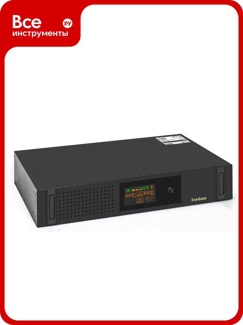 ИБП ExeGate ServerRM UNL-800. LCD. AVR.2SH.3C13. USB.2U 800VA 480W, Color LCD, AVR, 2*Schuko+3*C13, USB, 2U, установка в стойку, Black 293849