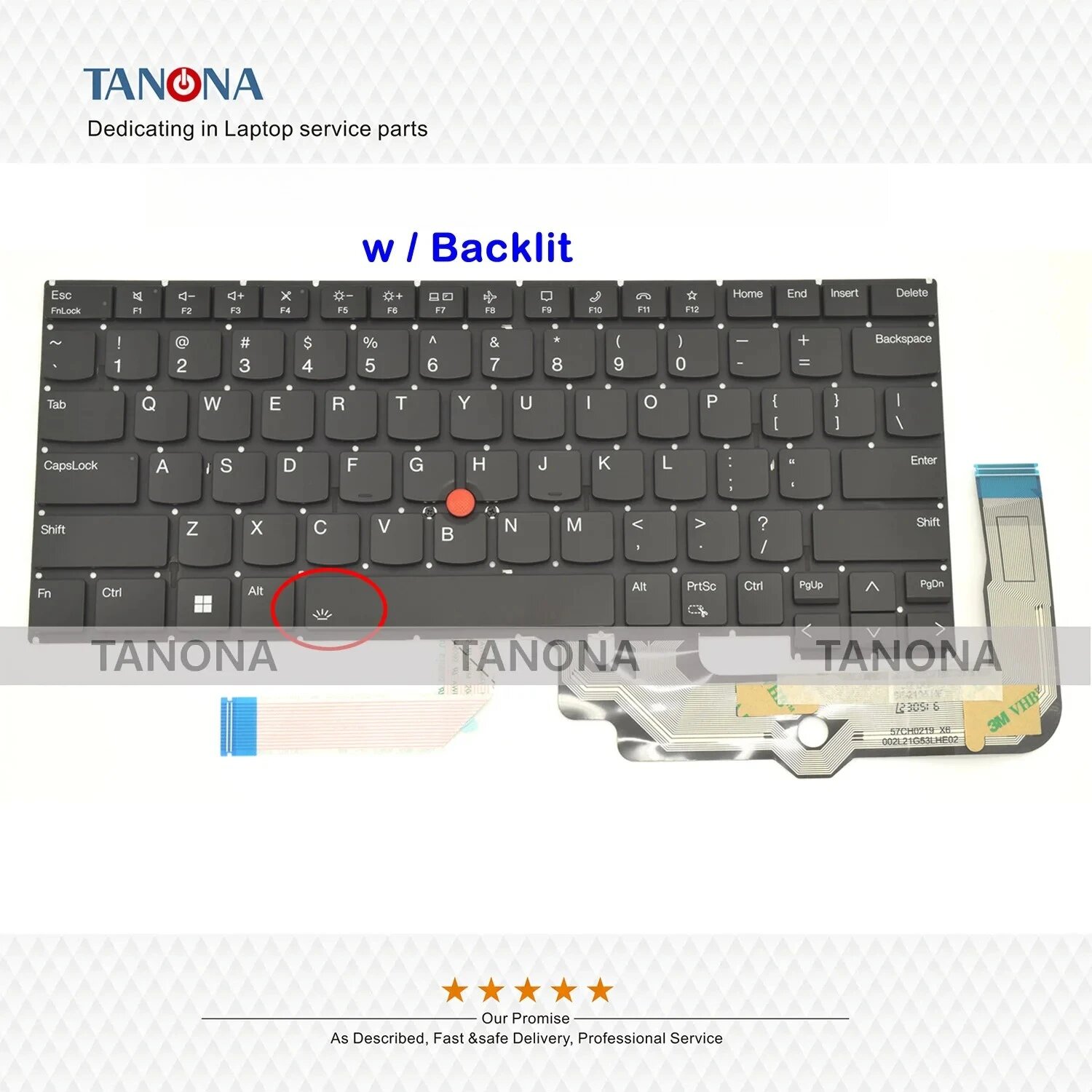 Клавиатура TANONA для Lenovo Thinkpad T14S Gen 3 Backlit