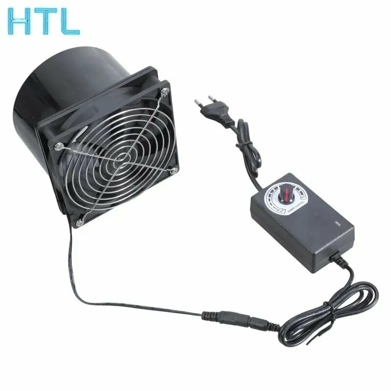 Канальный вентилятор 120 мм с контроллером скорости, двойной шарикоподшипник, 3000 об/мин