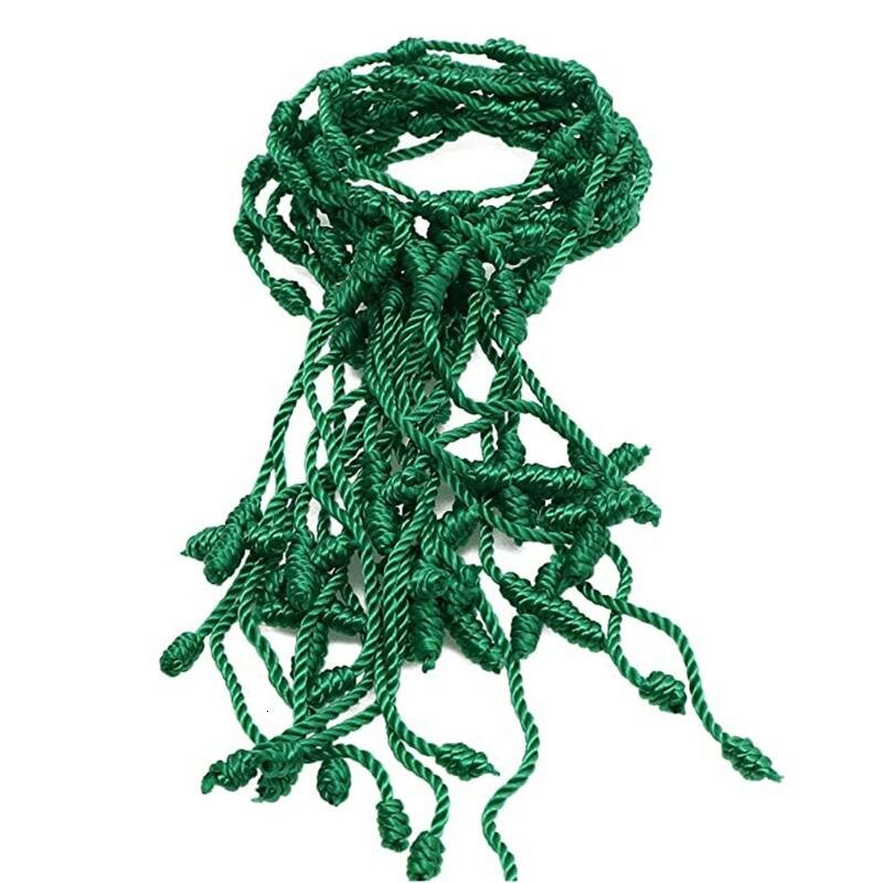 Регулируемый браслет-косичка из 12 шнуров, Зеленый