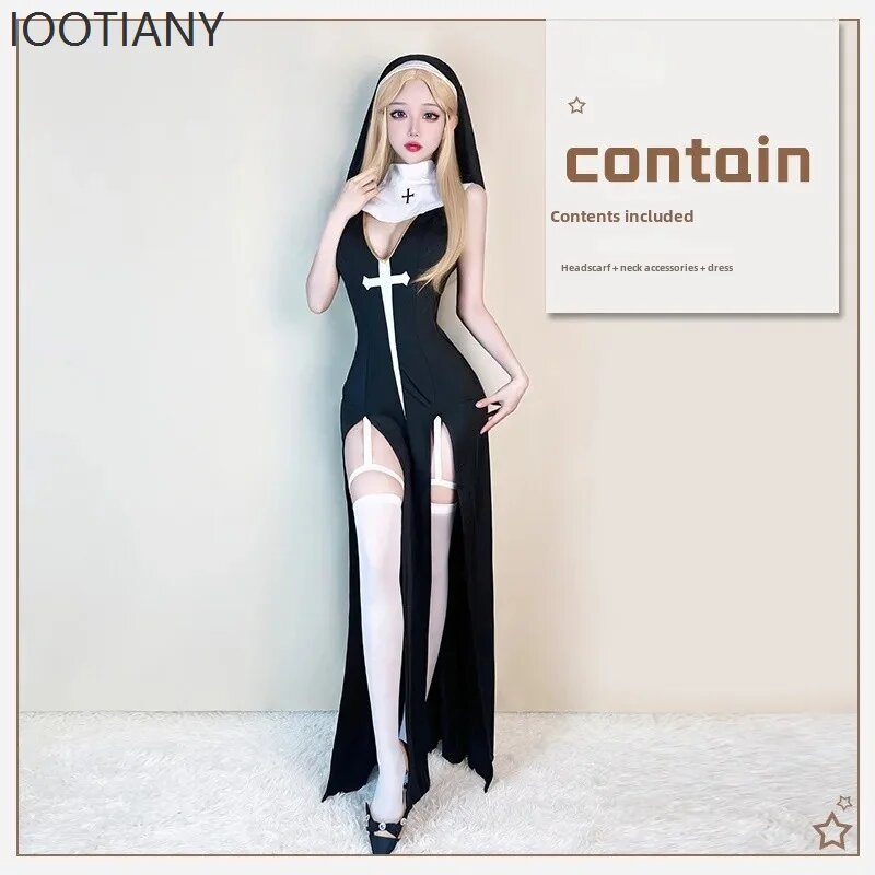 Костюм монахини IOOTIANY, размер M, комплект из трех частей