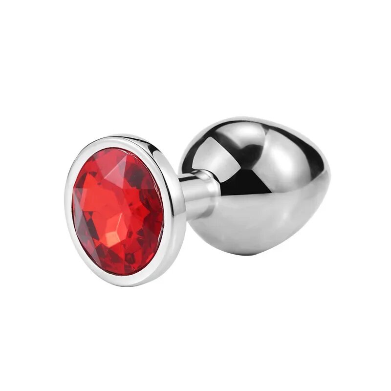 Анальная пробка с кристаллом, Red, Medium