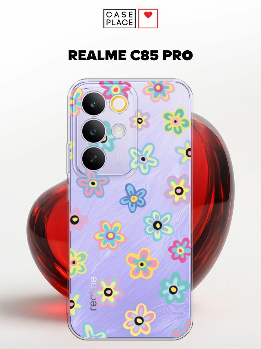 Чехол на Realme C85 Pro / Реалми C85 Про с принтом Летние цветочки