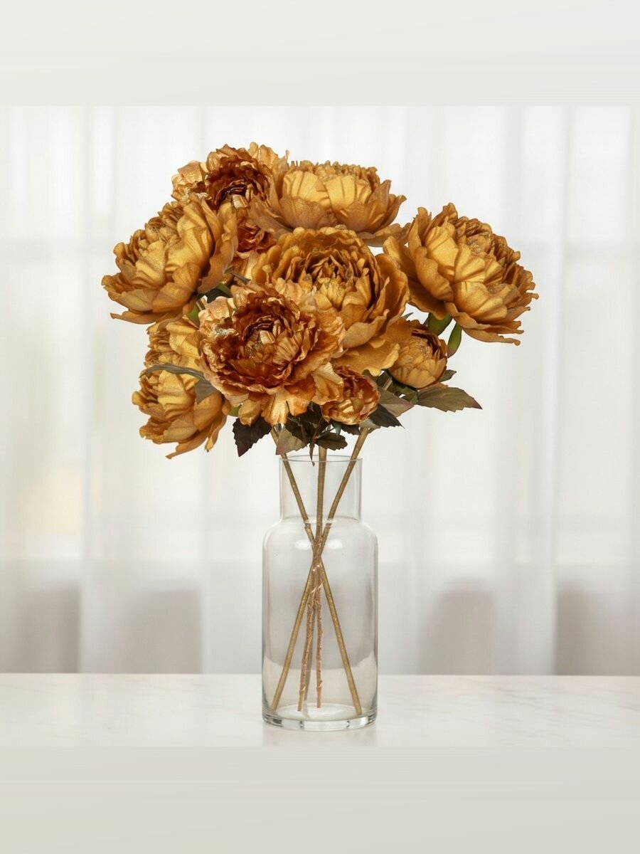 Букет Пионов 7шт "FLOWERS GLAMOUR" 60см золотые