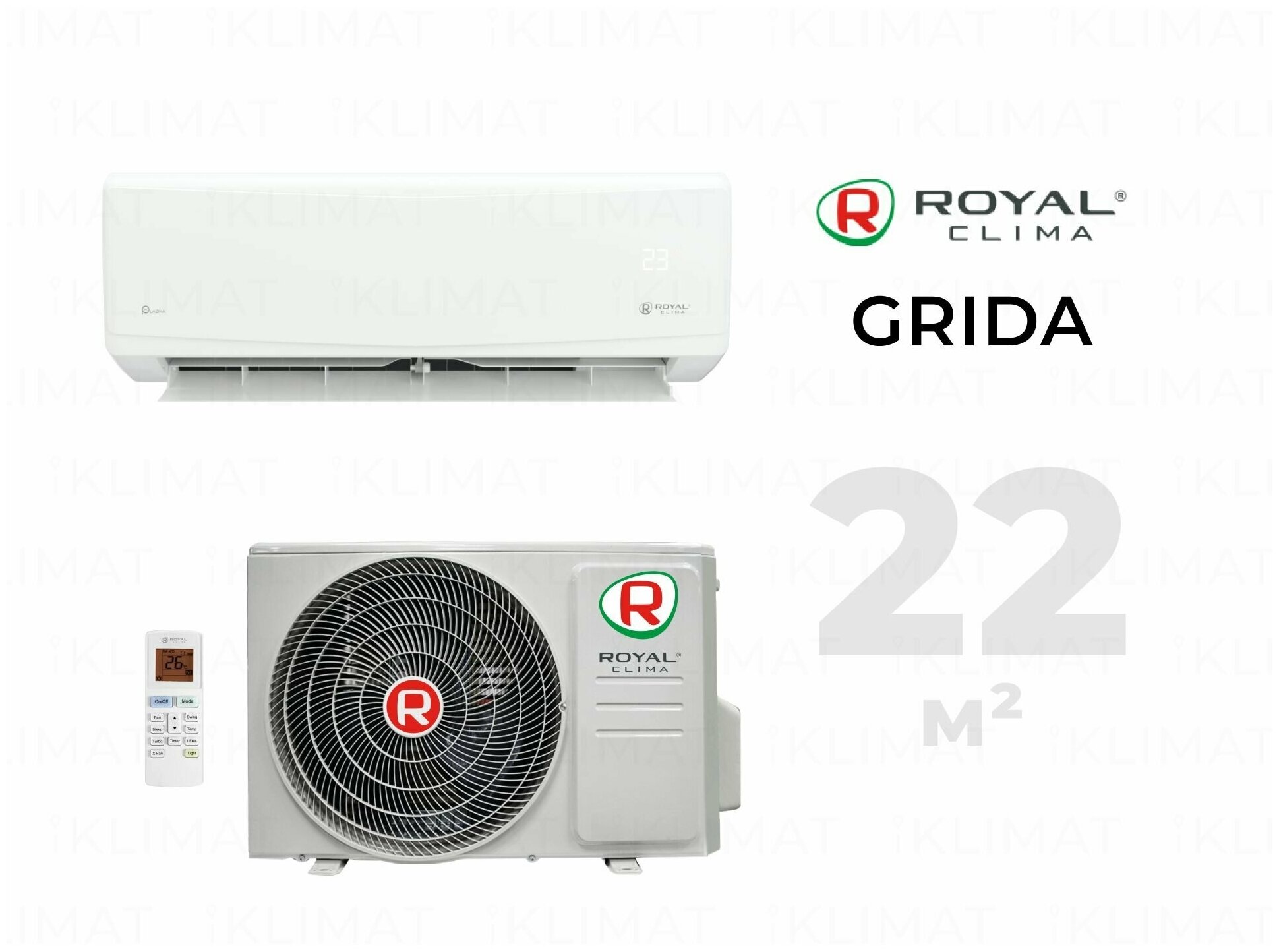 Кондиционер Royal Clima настенный сплит-система серии GRIDA RCI-GR22HN
