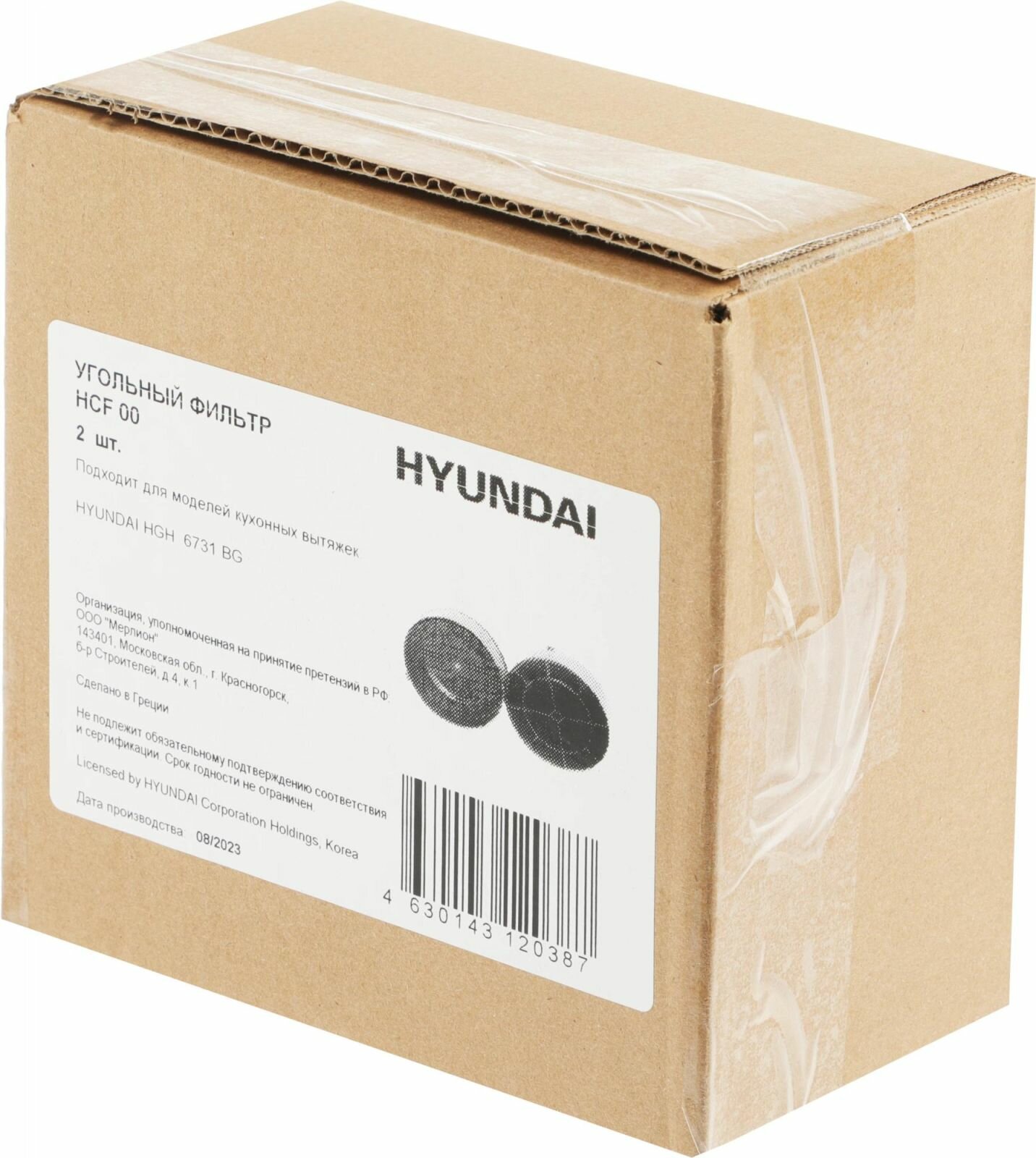 Фильтры для вытяжки HYUNDAI черные матовые, 2 шт, пластиковые (HCF 00)