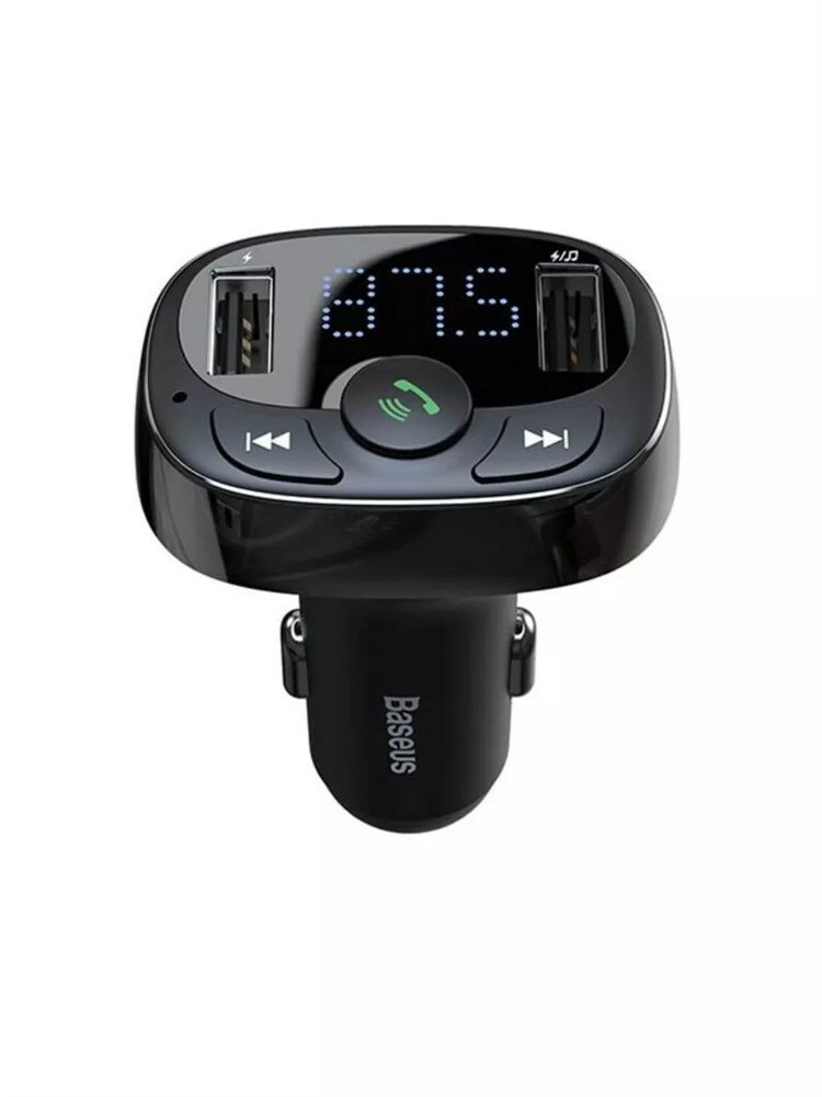 Baseus Автомобильное зарядное устройство трансмиттер Baseus T Shaped S-09A CCMT000001 Черный