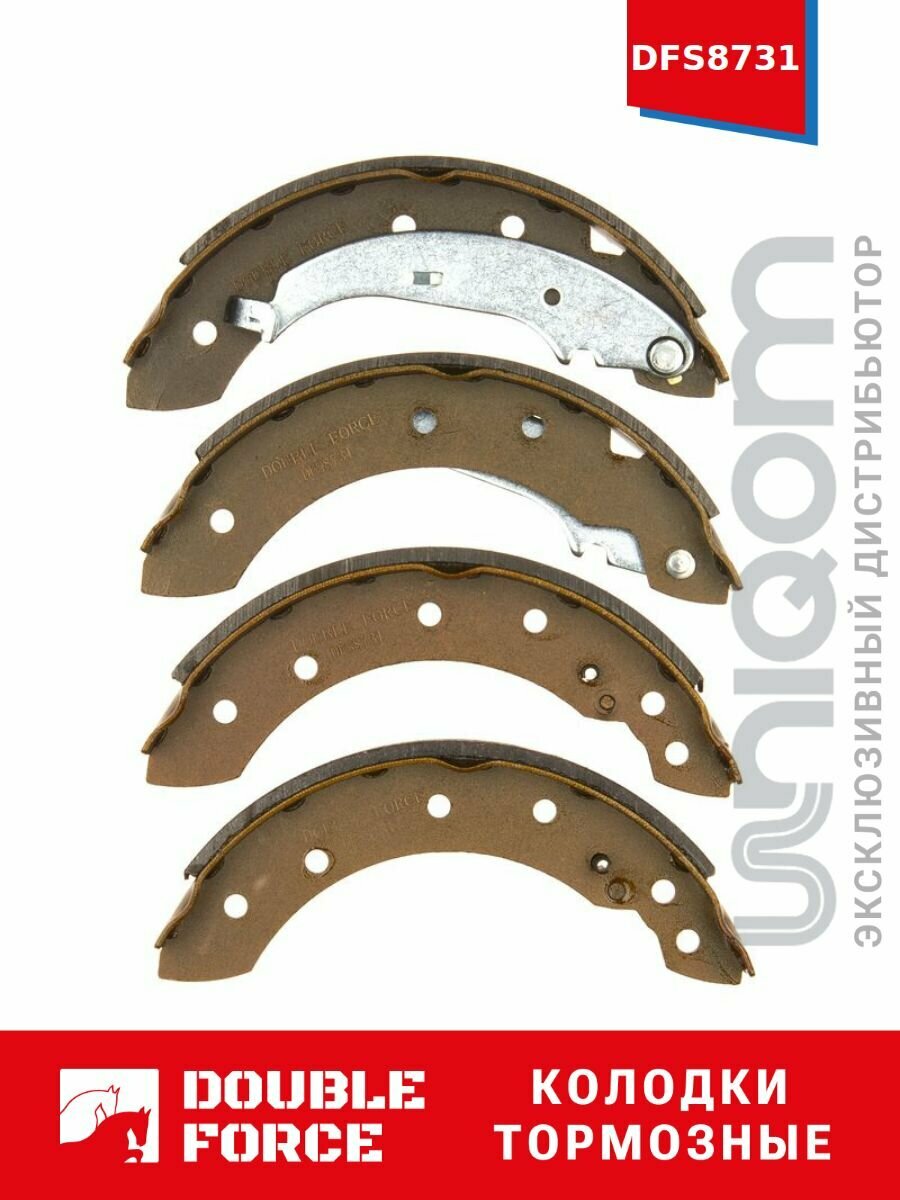 Колодки тормозные задние барабанные LIFAN BREEZ 2007 - 2012 / PEUGEOT 206 1998 - / Renault LOGAN 2004 - 2016 / Renault SYMBOL 2000 - 2012 Double Force DFS8731