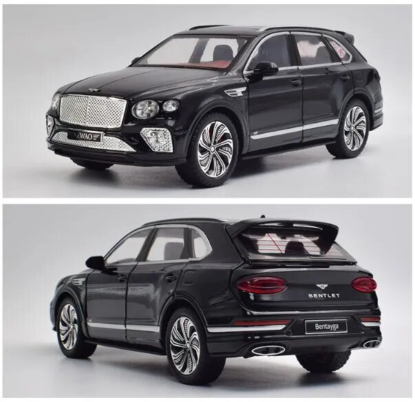 Металлическая Машинка 1:24 Bentley Bentayga Бентли, Чёрный