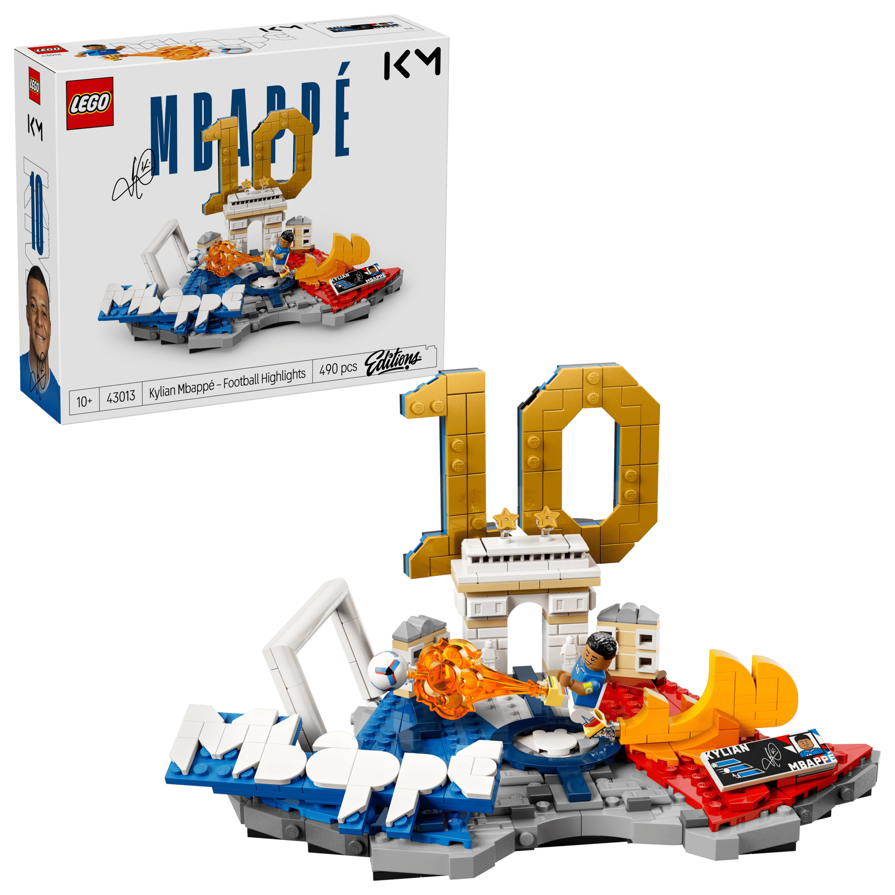 Конструктор LEGO Editions 43013 Килиан Мбаппе — лучшие моменты матчей, 490 дет.
