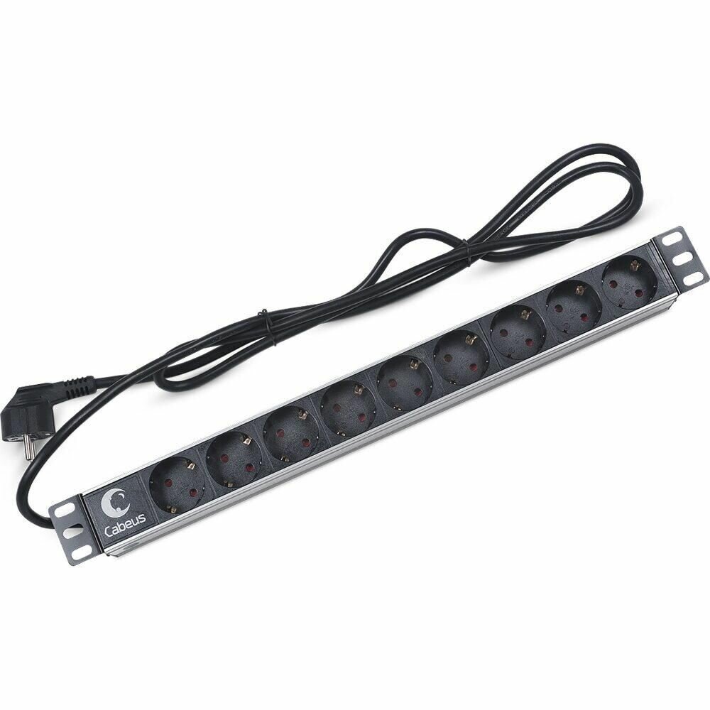 Блок розеток для телекоммуникационного шкафа Cabeus PDU-9P-2EU