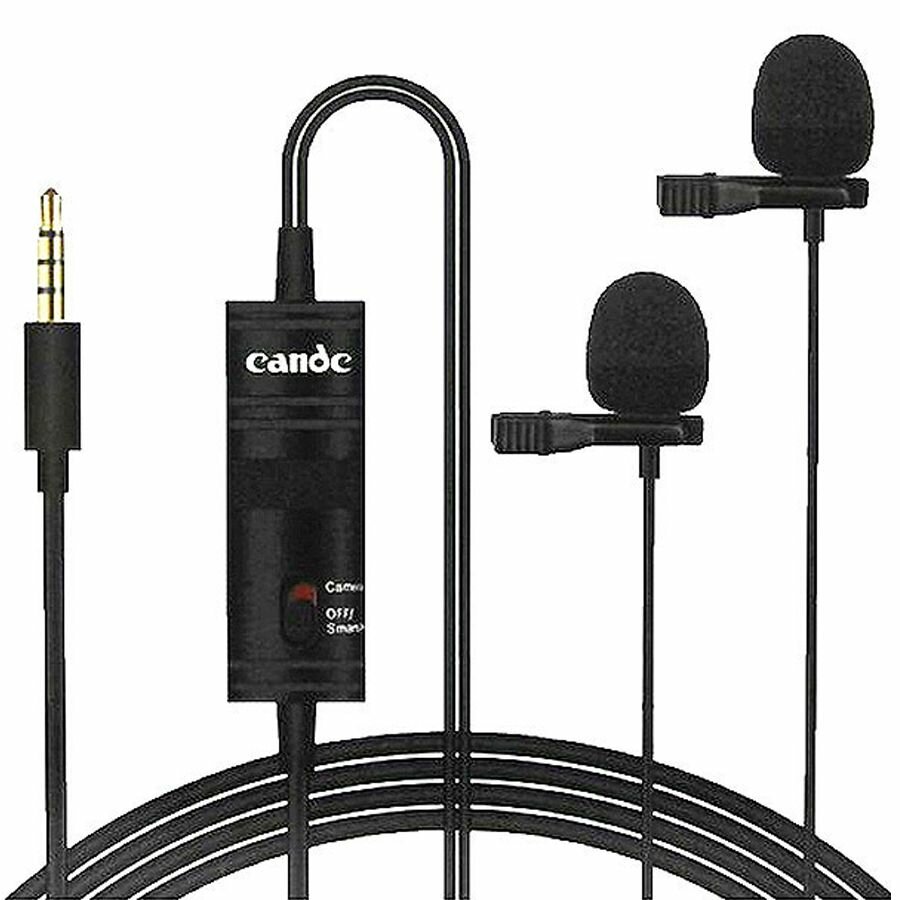 Megix Микрофон петличный Микрофон петличный проводной CANDC DC-C2, Jack 3.5mm, черный, черный