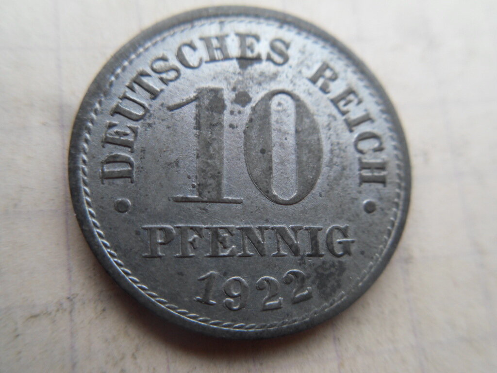 Германия 10 пфеннигов, 1922