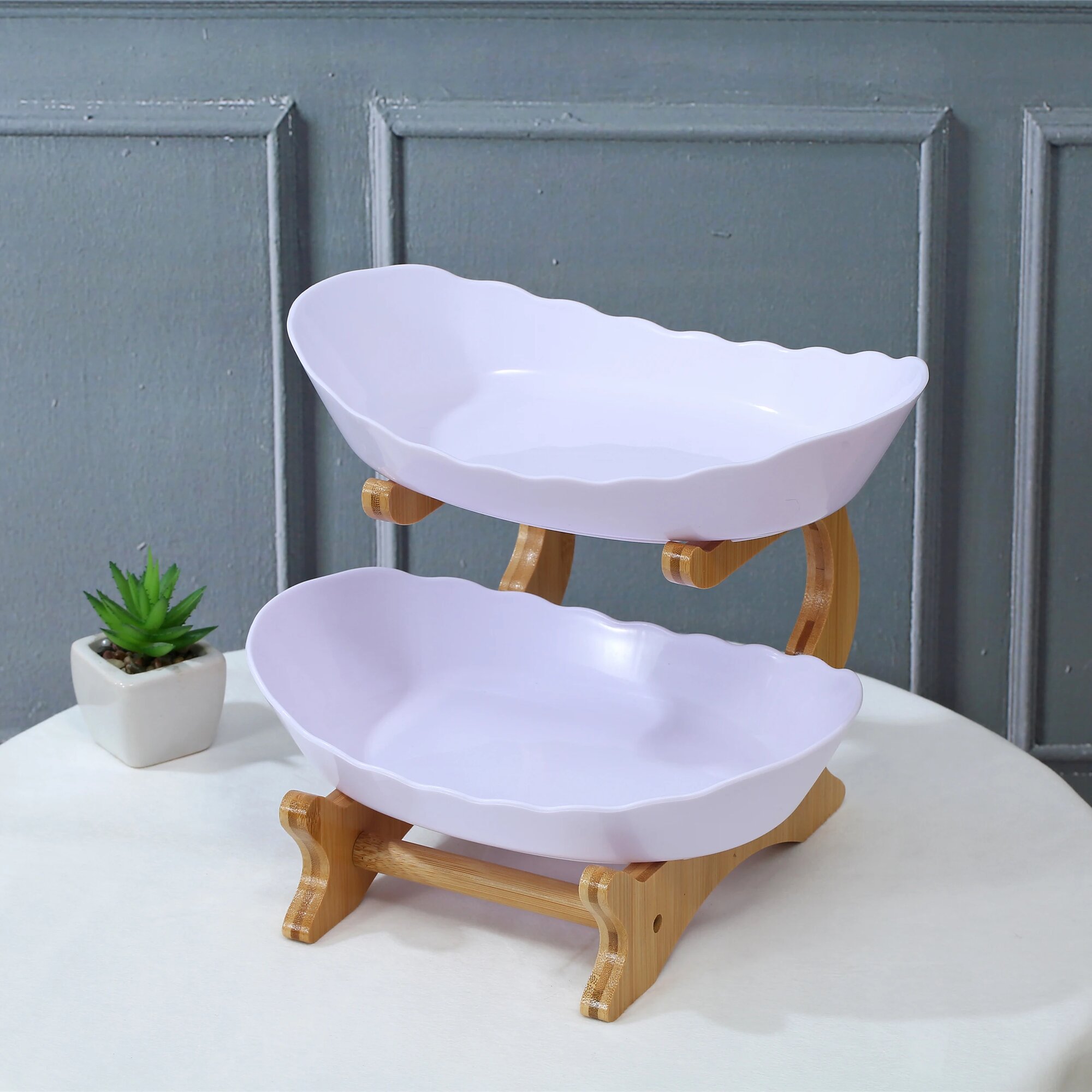 Пластиковая ваза для фруктов 2/3 яруса white2tiers