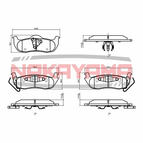 Колодки тормозные дисковые задние JEEP COMMANDER 05-10, GRAND CHEROKEE II 99- Nakayama HP8545NY