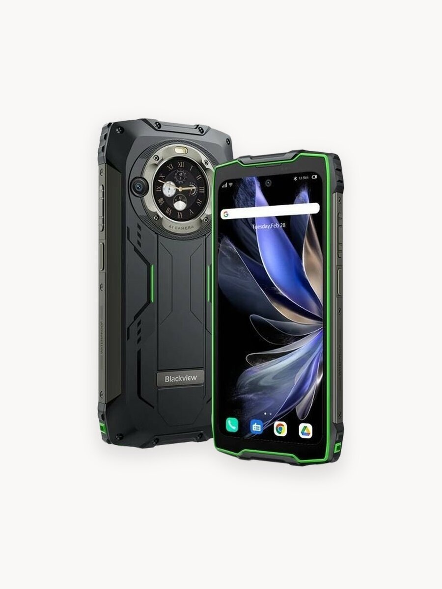 Смартфон Blackview BV9300 Pro 12/256 ГБ, Dual nano SIM, черный/зеленый