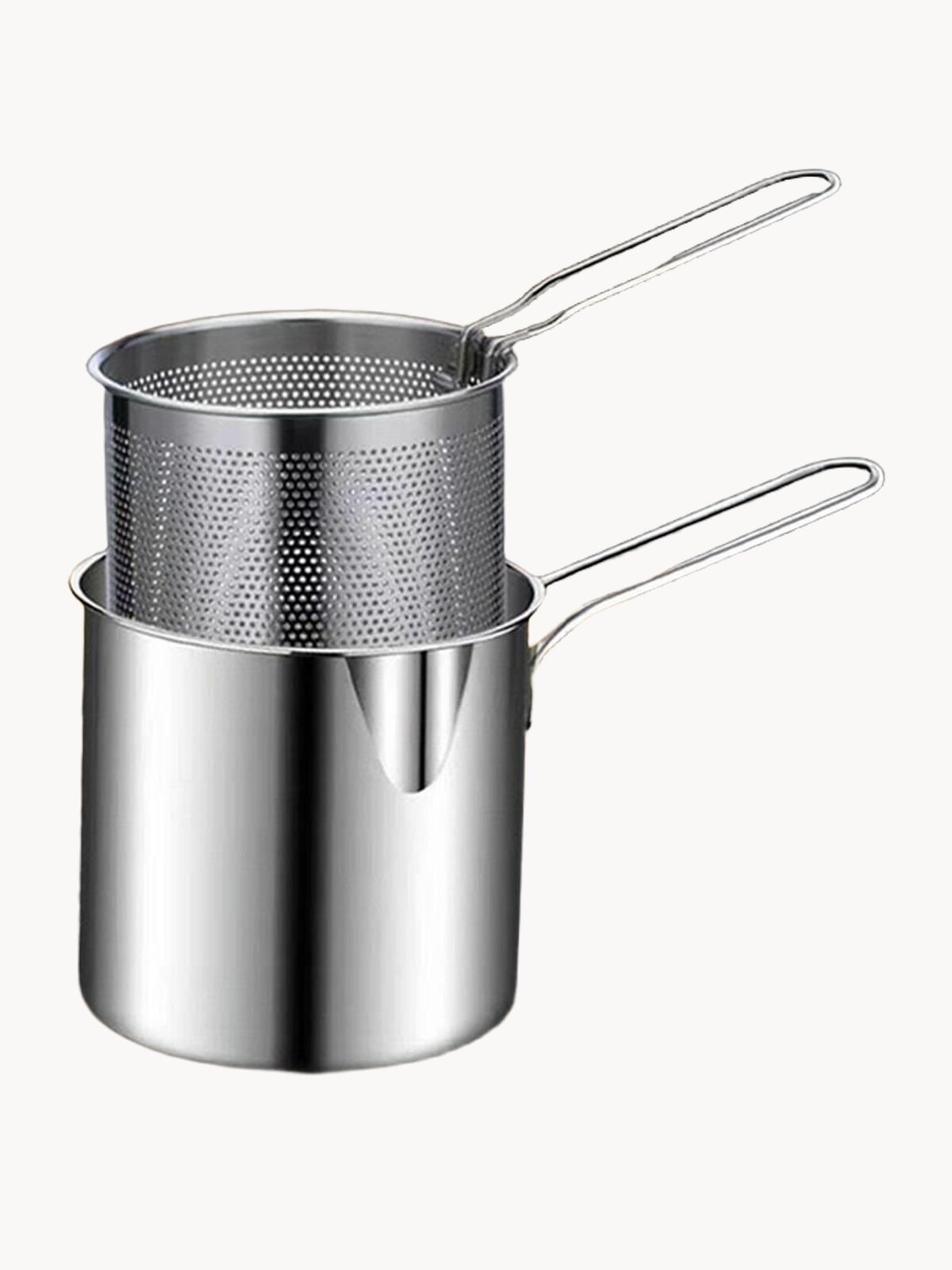 Фритюрница бытовая газовая мини-фритюрница из нержавеющей стали с сетчатым фильтром - экономичная небольшая фритюрница