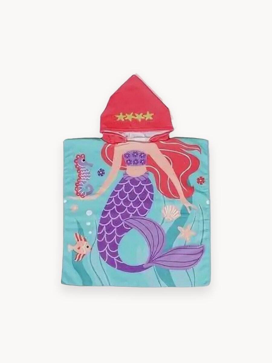 Детское махровое полотенце-пончо 60x120