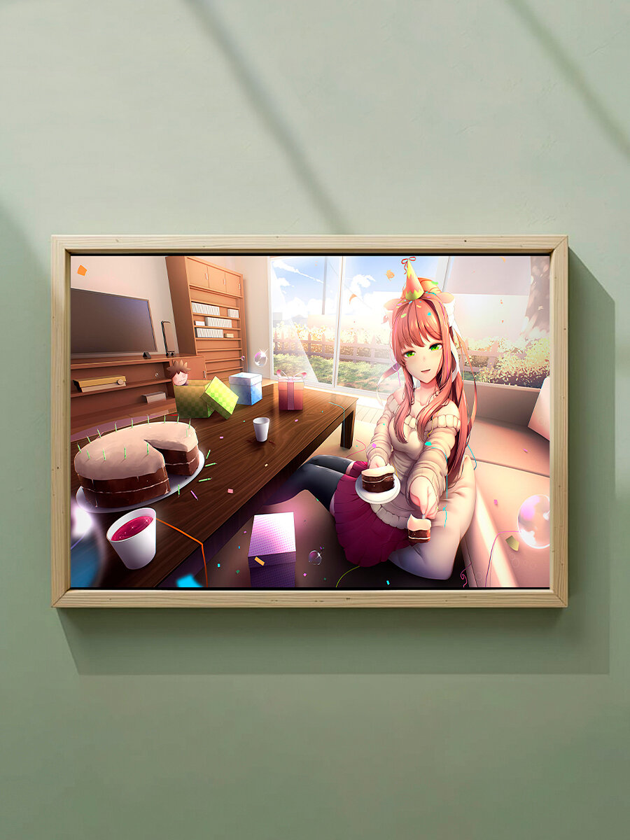 Постер, плакат на стену "Нацуки: игра Doki Doki Literature Club" 42 см х 29,7 см (А3) Без Рамы