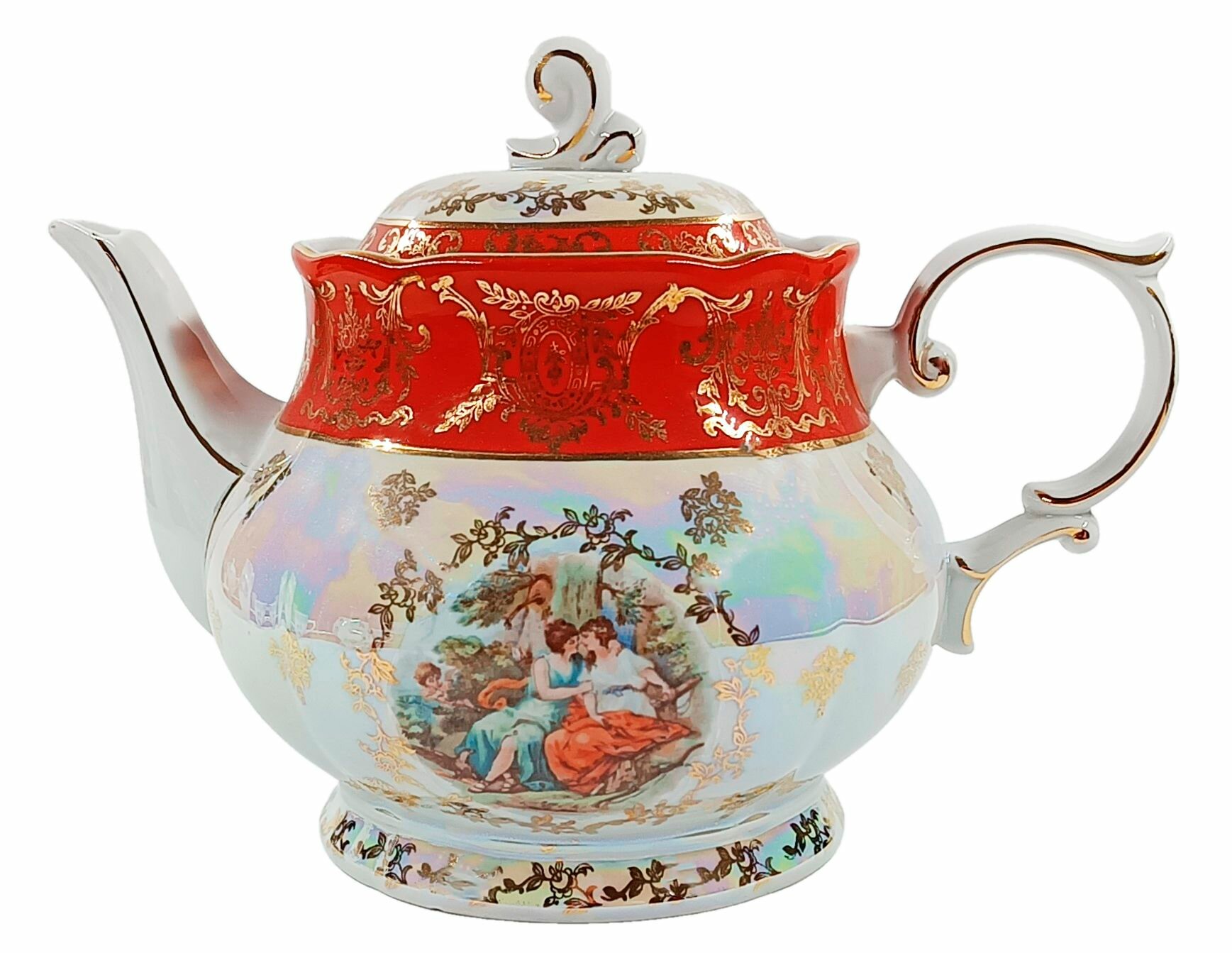 Чайник винтажный "Мадонна красная" AAA, 1400 мл, Oscar Schlegelmilch, ГДР, 55-65 гг.