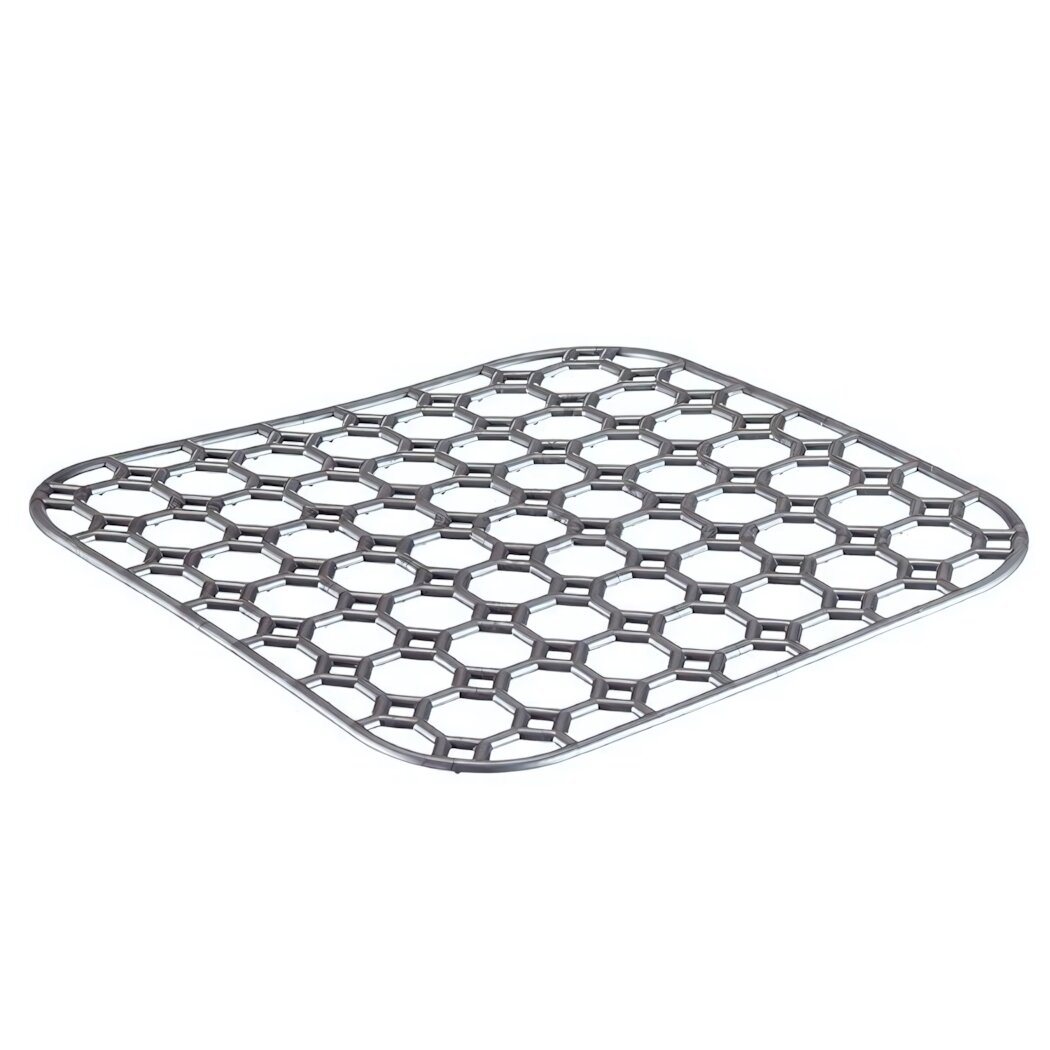 Решетка для раковины квадратная пластиковая «М1150», серебристый цвет, защита от повреждений