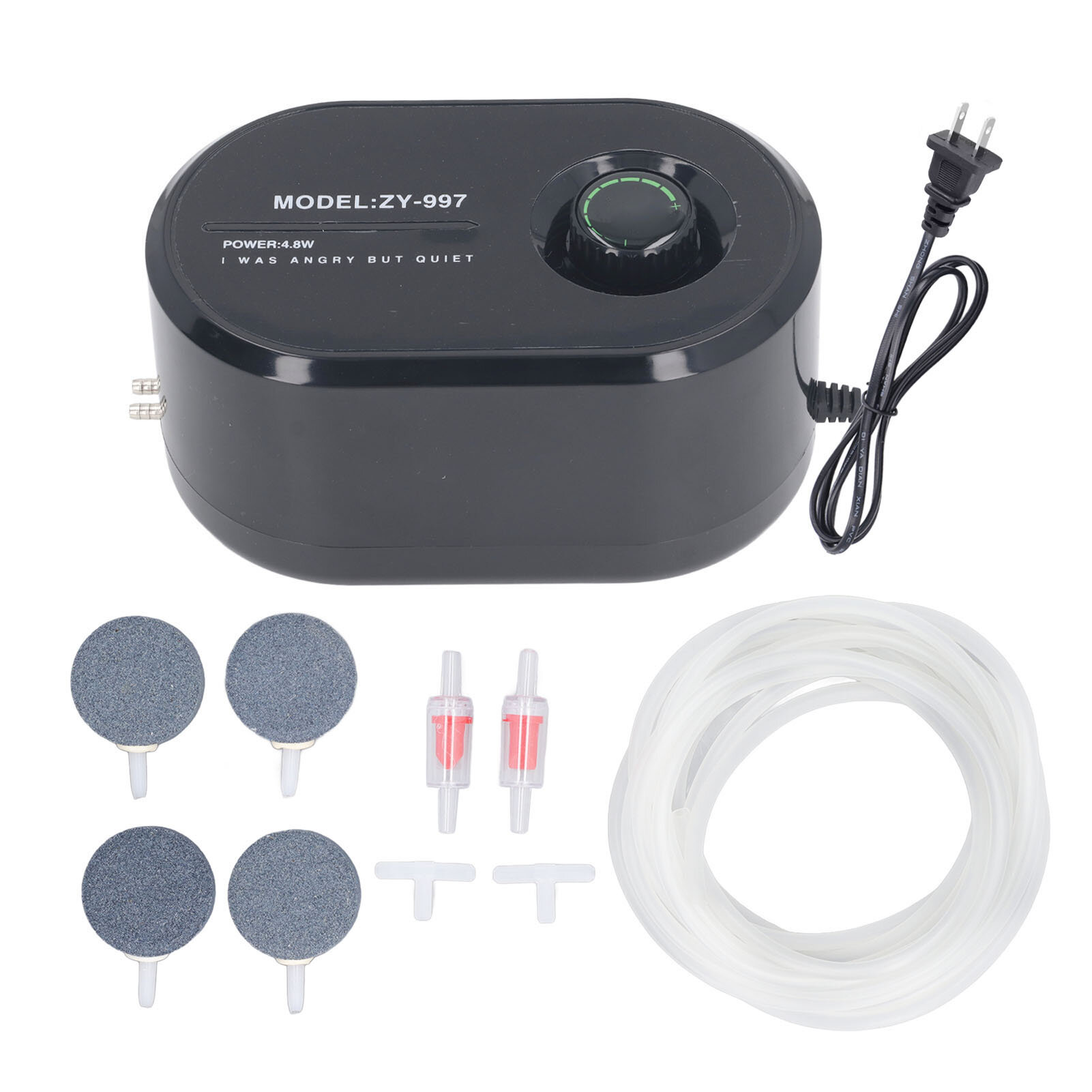 Аквариумный воздушный насос, кислородный аэраторный насос, двухслойный, звукоизоляционный, тихий, универсальный, воздушный насос для аквариума, воздушный барботер для аквариума, вилка стандарта США, 110 В, 4 см, песчаная пластина