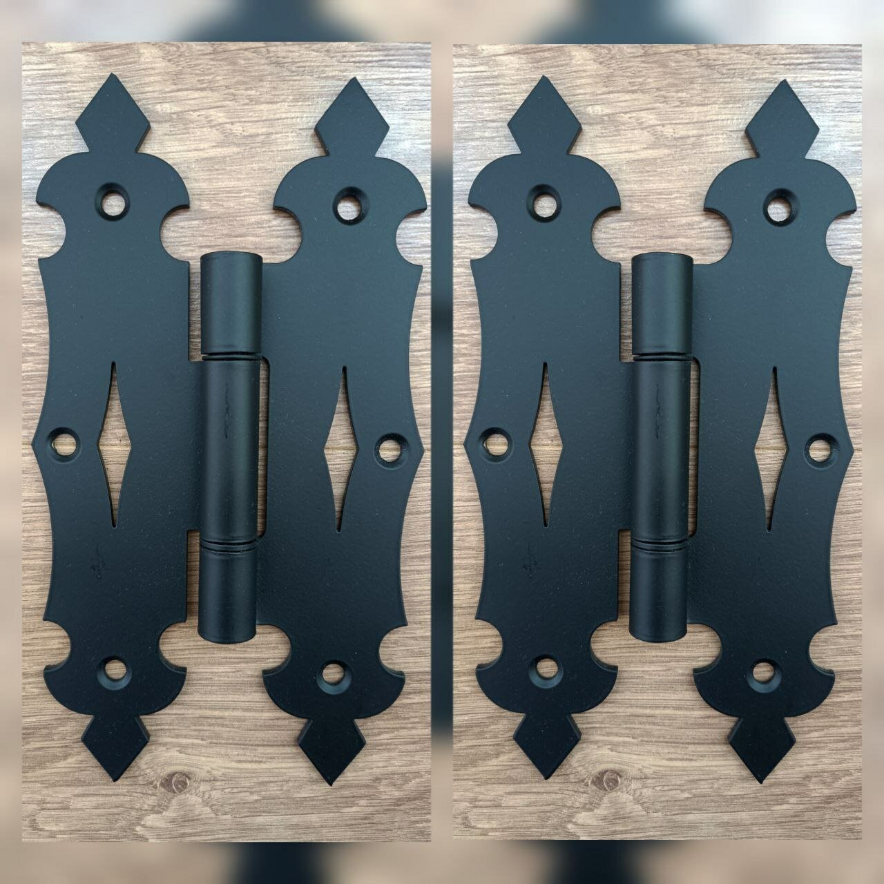 Петля фигурная DOMART "Готика" 190х105 (черный) - 2 шт, стальная, толщина 3 мм