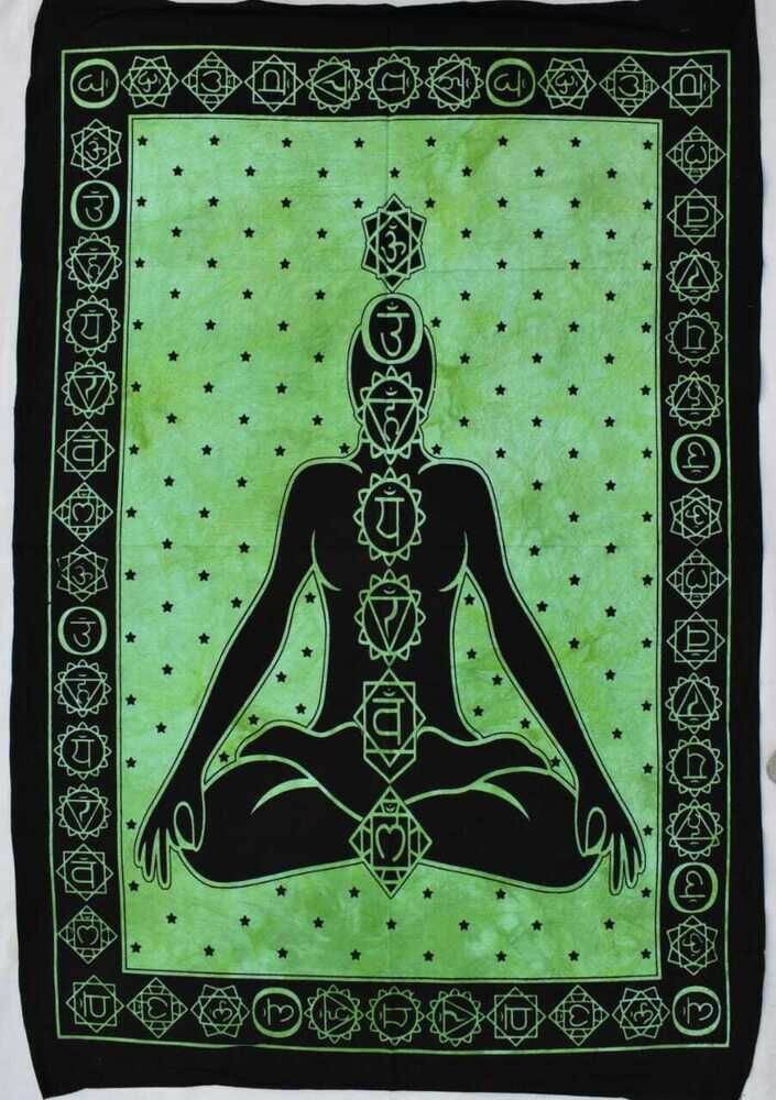 Гобелен Индийский плакат ручной работы с семью чакрами