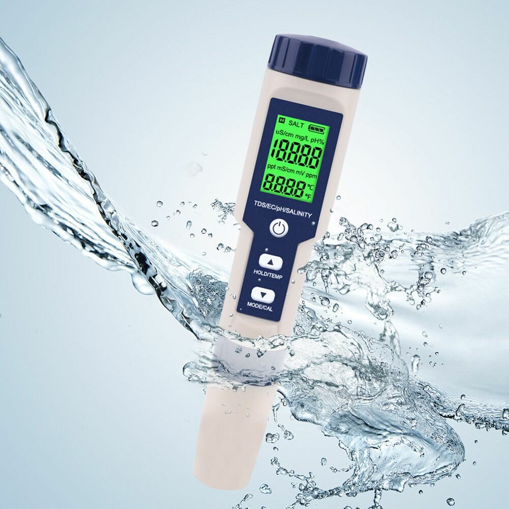 Ywy. горячие5 в 1 TDS EC PH измеритель температуры солености цифровой тестер качества воды