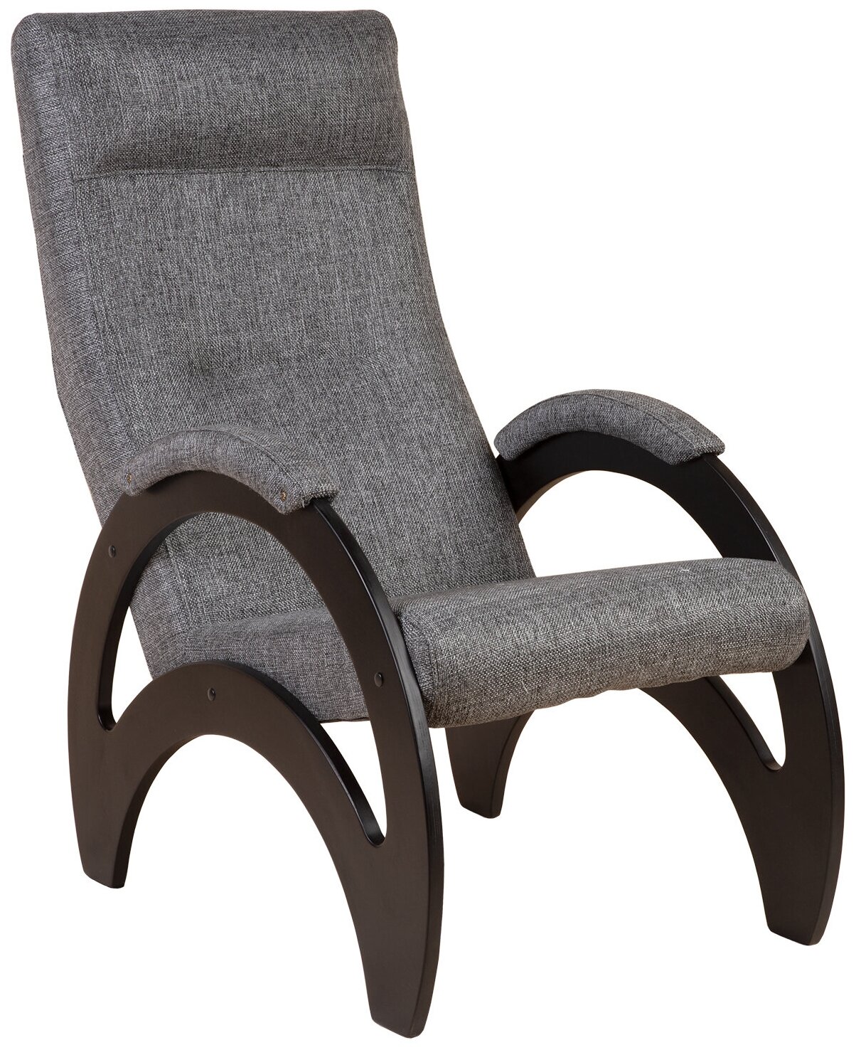 Кресло AVK "Сальса", 58 х 100см, серый велюр, Экоткань Grey, венге, классическое