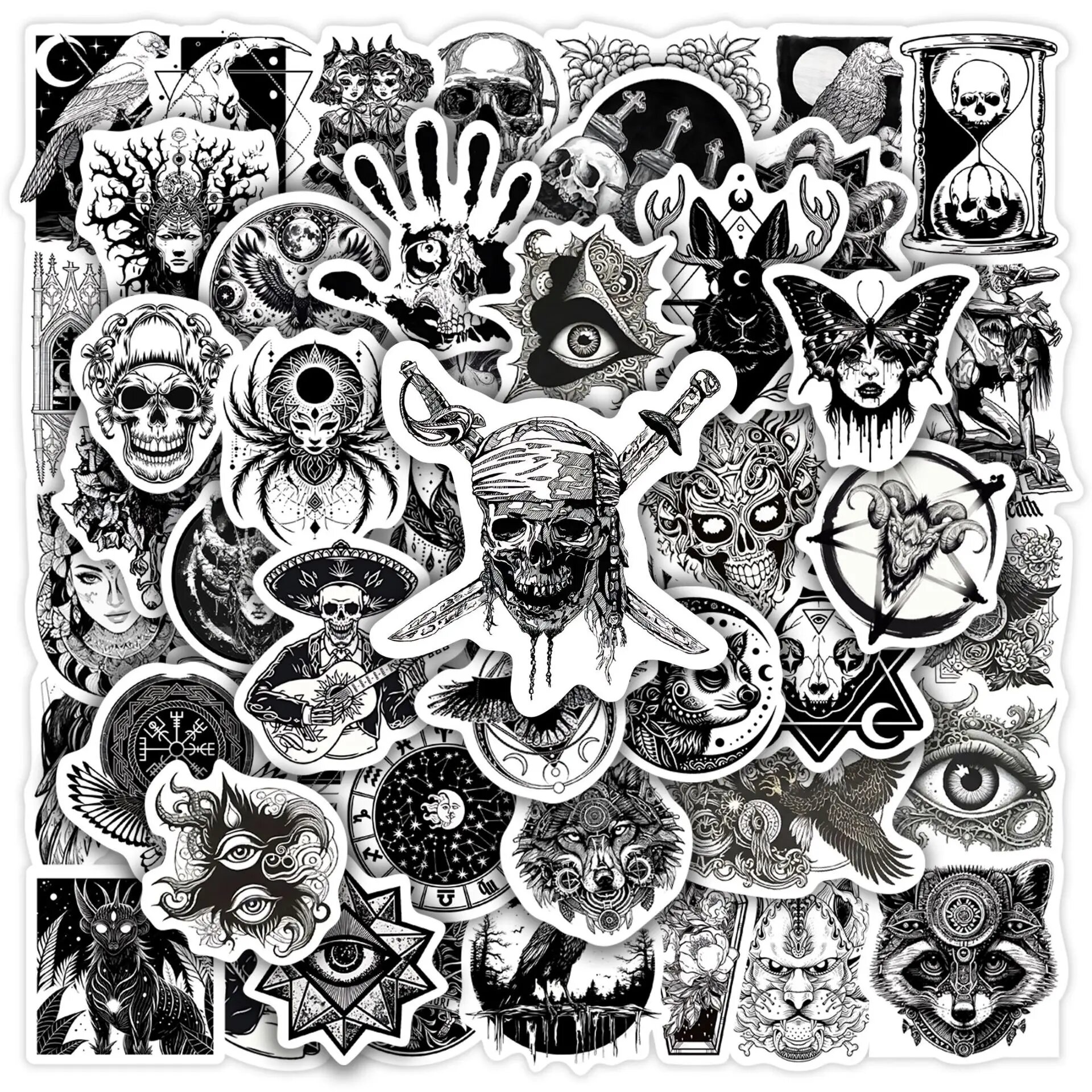 Набор наклеек Готический череп H-A595036-50PCS