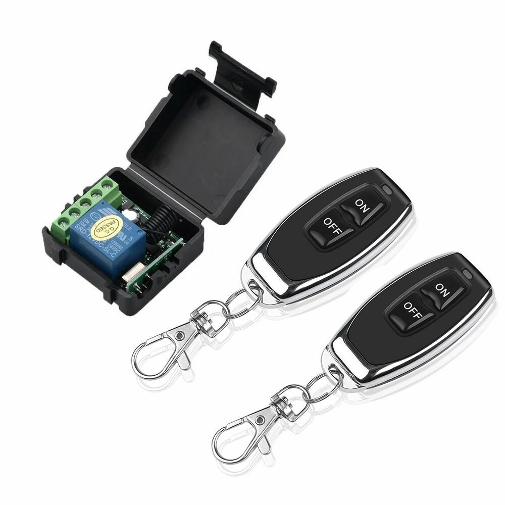 Радиоуправляемое реле 12 В 433 МГц + 2 шт. беспроводной пульт дистанционного управления