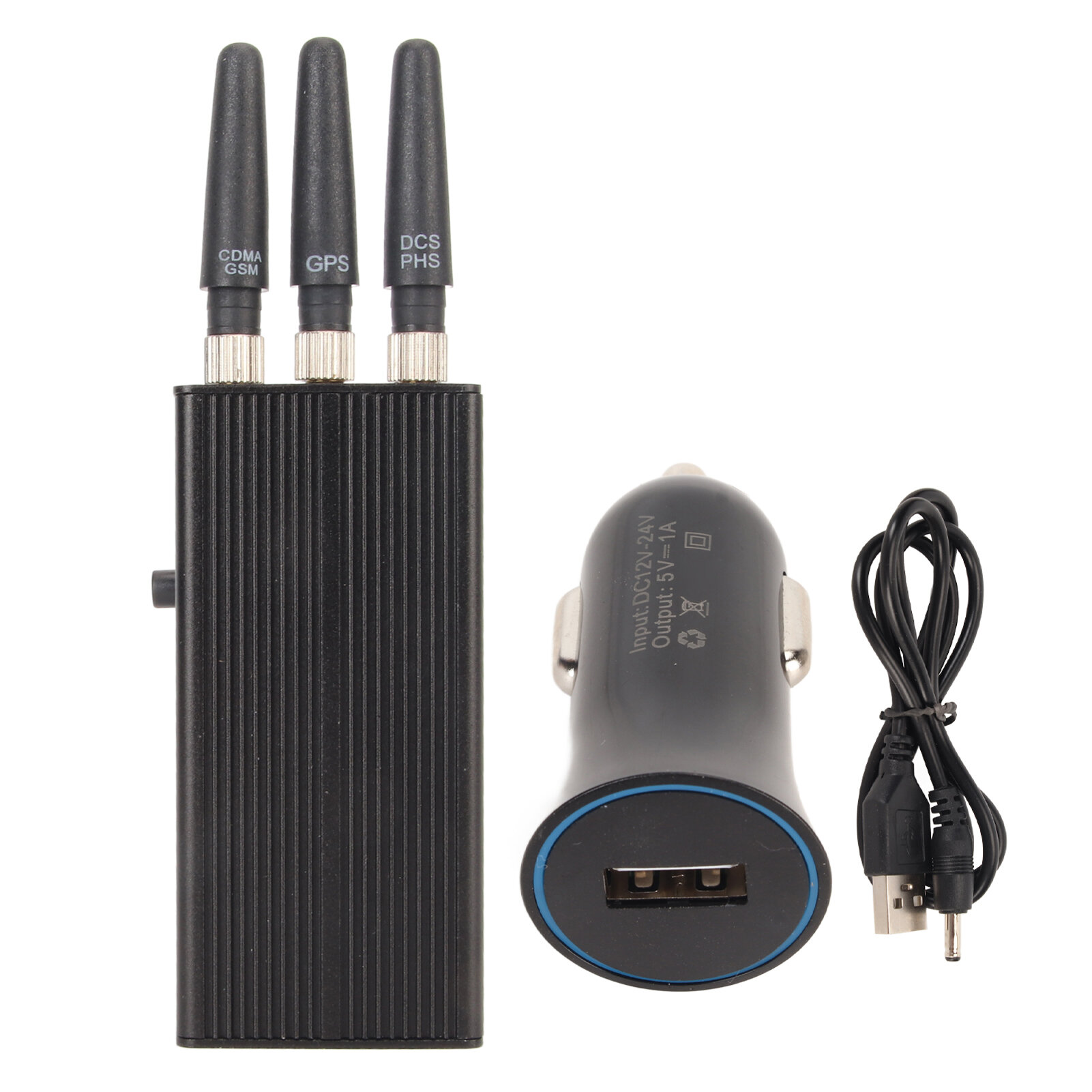 GPS-детектор и блокировщик, 3-канальный, интеллектуальное скрытое устройство с батареей, черный.