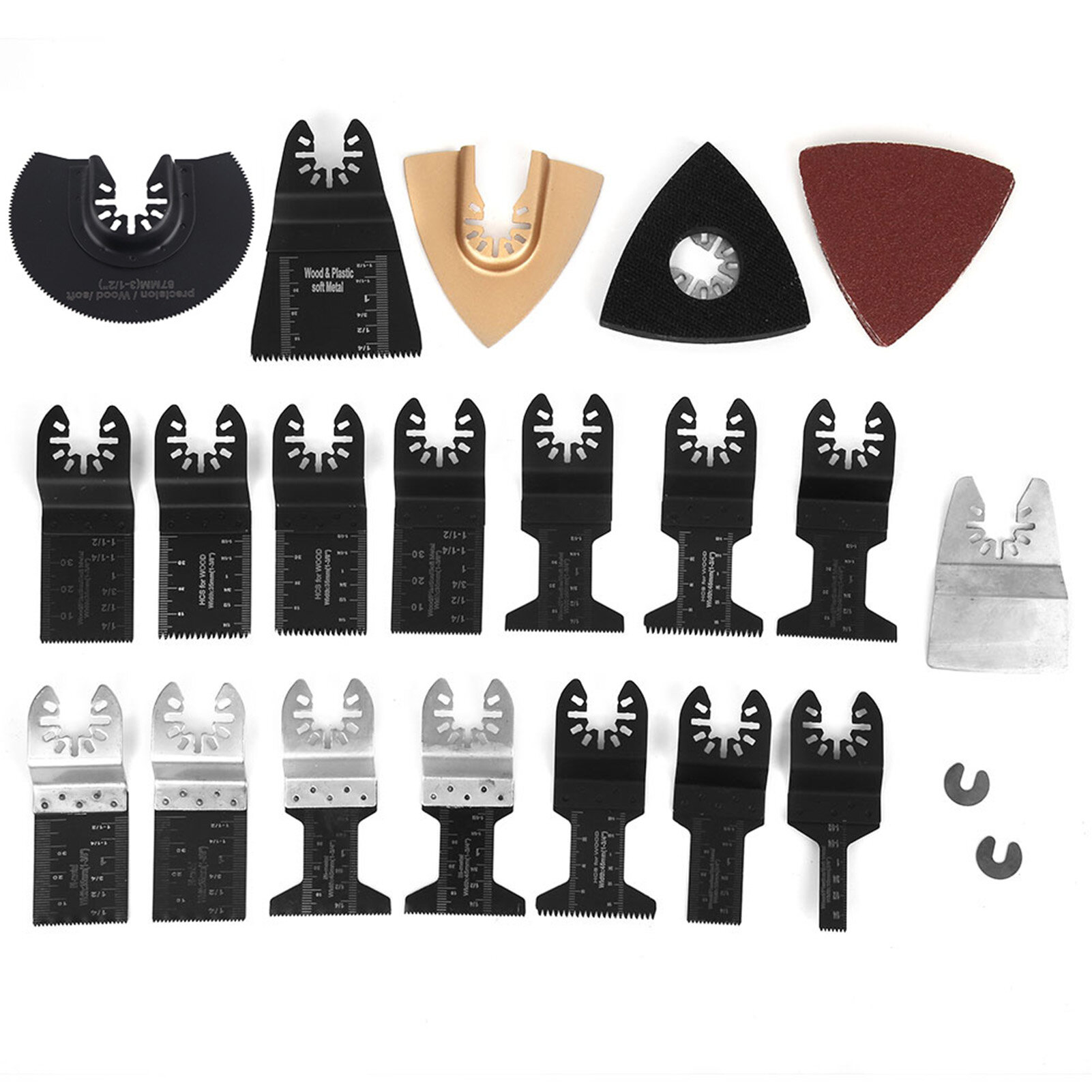 26шт осциллирующих пил из стали для дерева, пластика, ПВХ