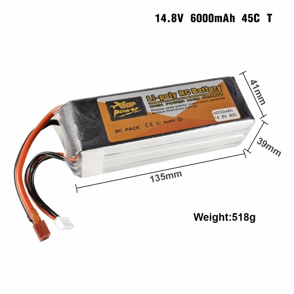 Аккумулятор 9IMOD 4S LiPo 14.8V 1800-6000mAh Высокие токи разряда 30C-45C Разъем XT60 Для RC машин, лодок и модельной техники