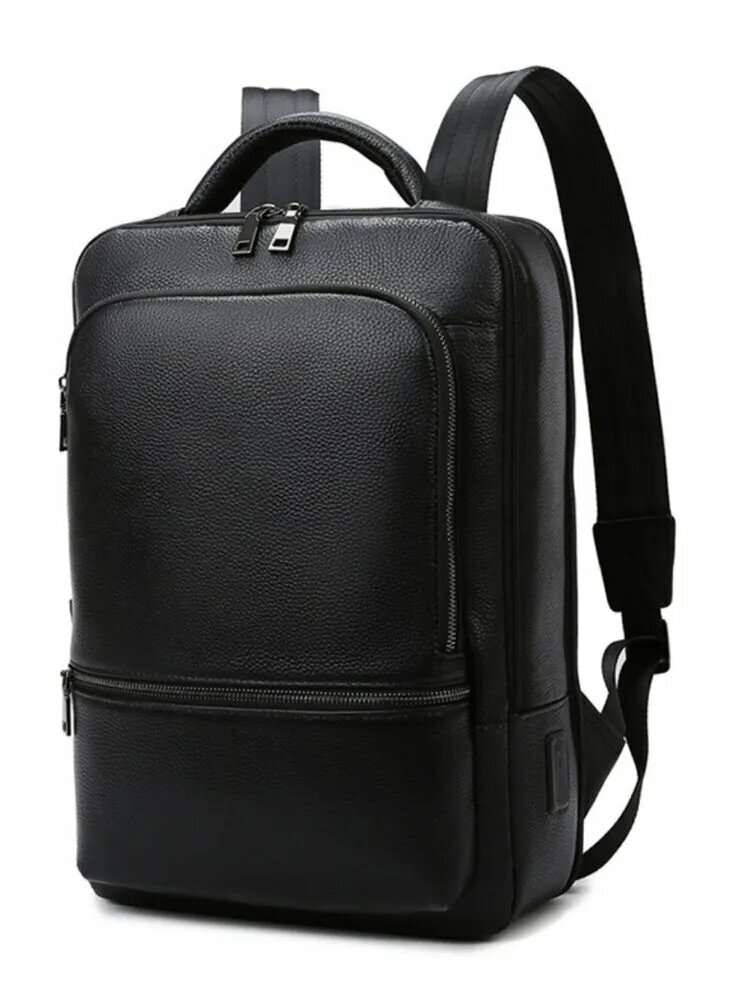 Рюкзак, натуральная кожа, для ноутбука до 17", с USB, мужской, 42х30 см